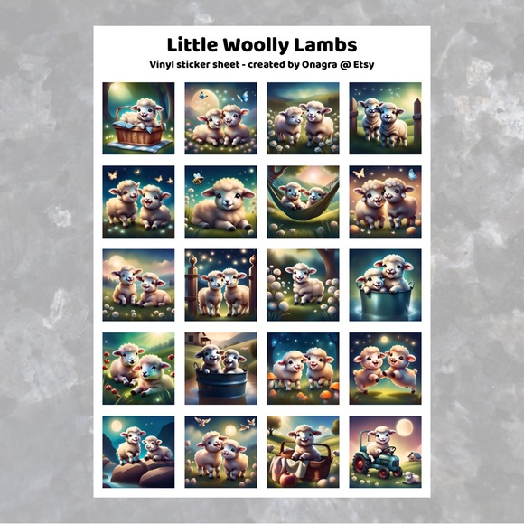Onagra | Office | 3 2 Stickers Cute Baby Sheep Lamb Stickers | Poshmark